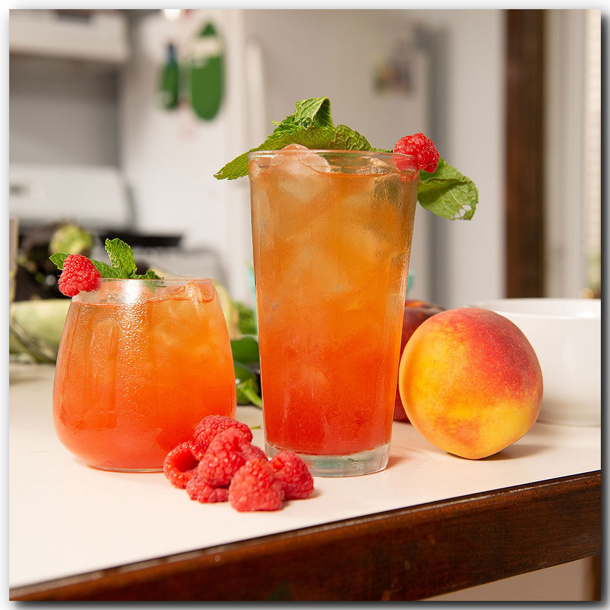 Raspberry Peach Shrub Cocktail - Harkins Photography